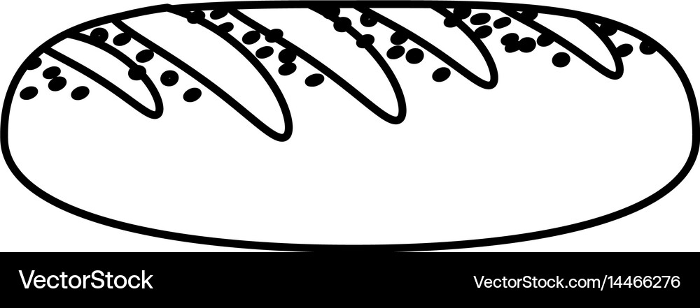 Line delicious fresh bakery bread food Royalty Free Vector