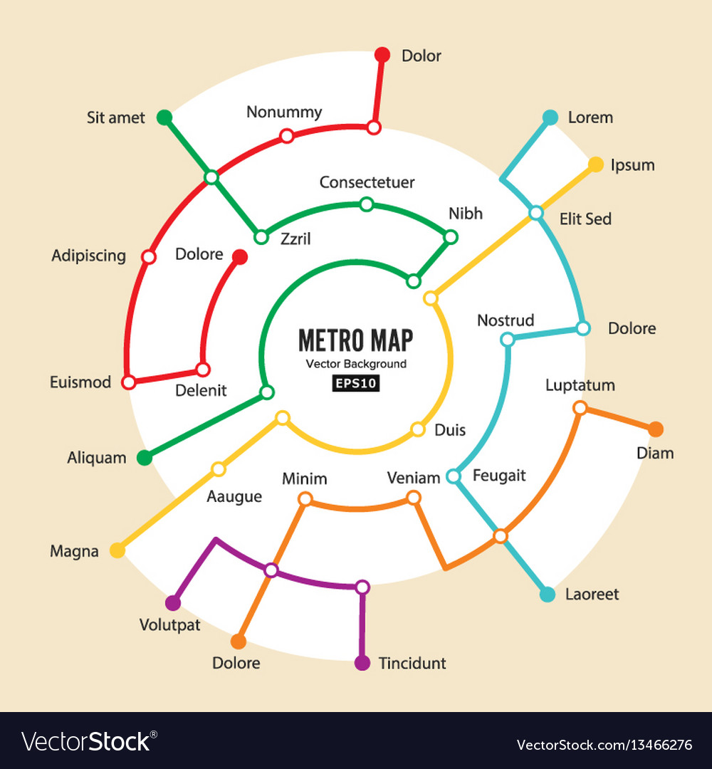 Metro map imaginary underground map Royalty Free Vector