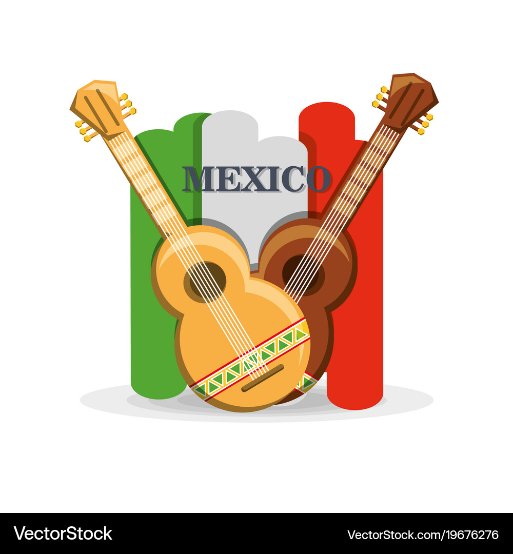 Mexico flag with traditional mexican symbol Vector Image
