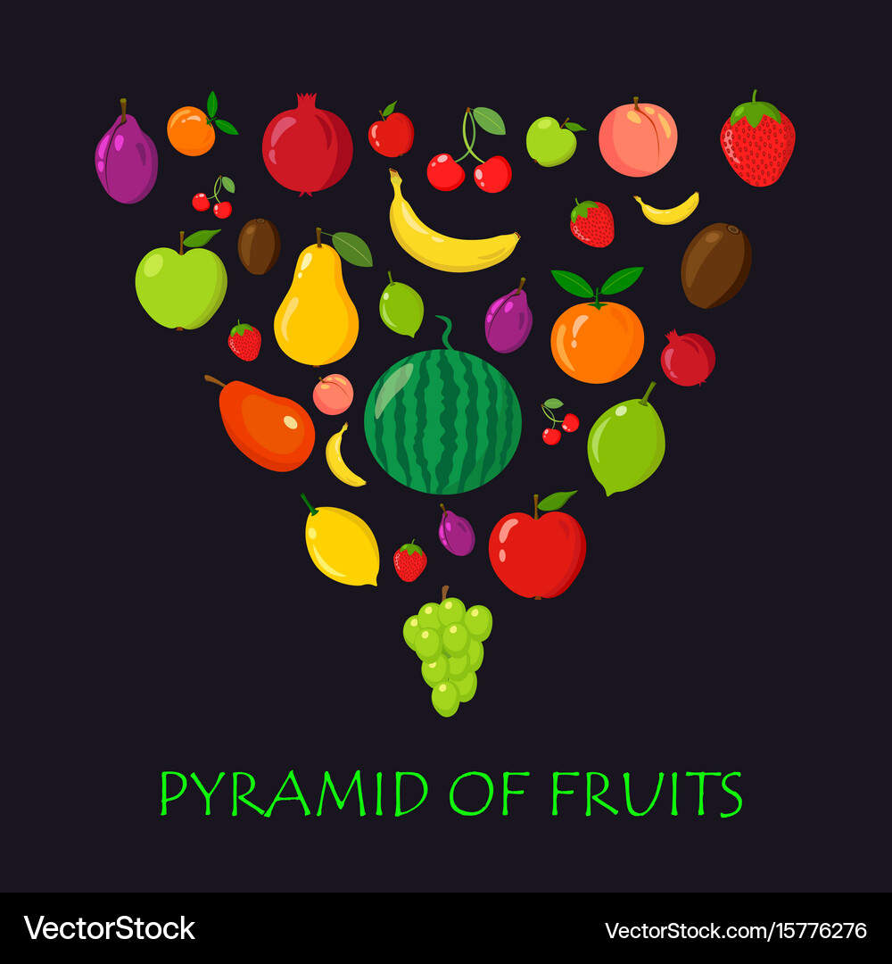 Pyramid of fruits Royalty Free Vector Image - VectorStock