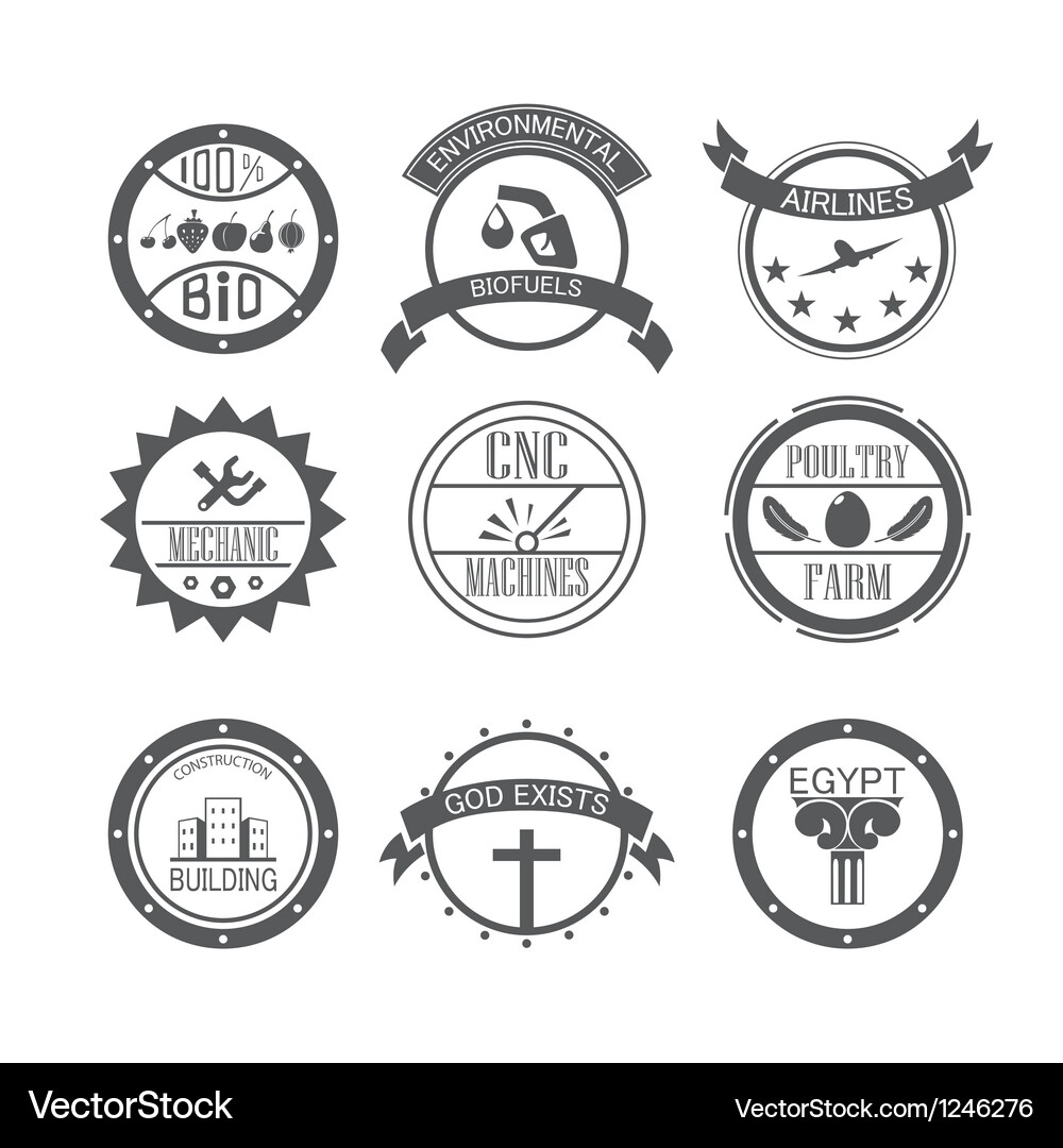 Set of different gray icons Royalty Free Vector Image