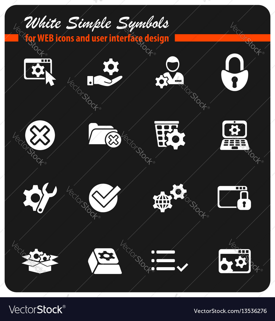 Settings icon set Royalty Free Vector Image - VectorStock