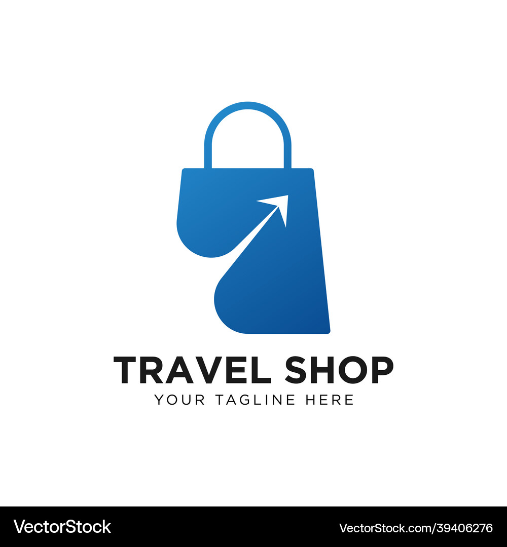 Travel shop logo template design Royalty Free Vector Image