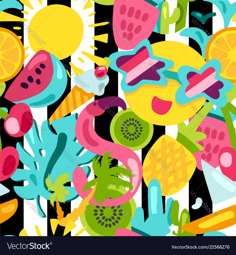 Tropical summer seamless pattern Royalty Free Vector Image