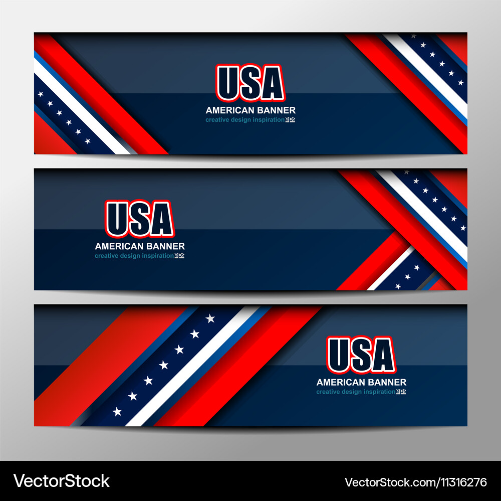 Usa flag color banner backgrounds Royalty Free Vector Image