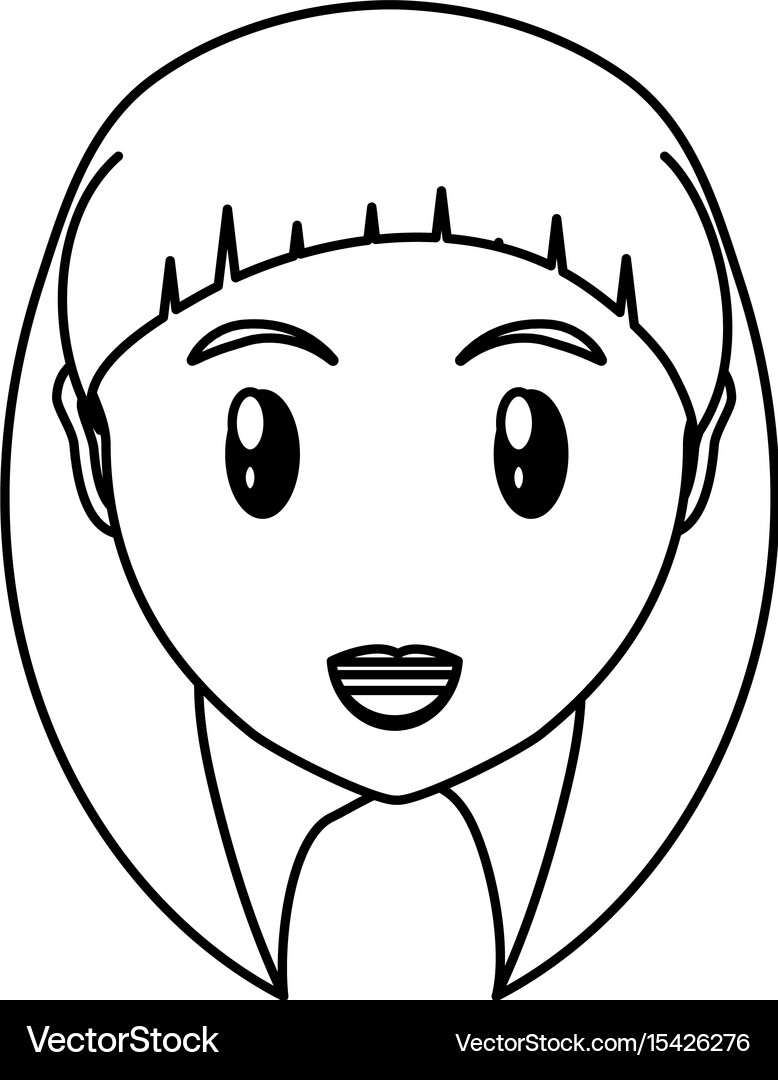 Woman face cartoon Royalty Free Vector Image - VectorStock