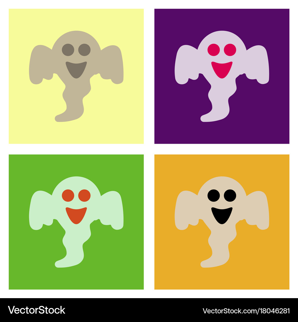 Assembly flat icons halloween ghost Royalty Free Vector
