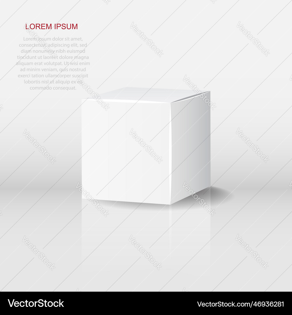Blank white carton 3d box icon box package mockup Vector Image