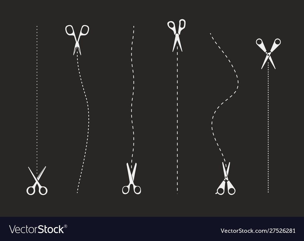 Different types scissors collection Royalty Free Vector