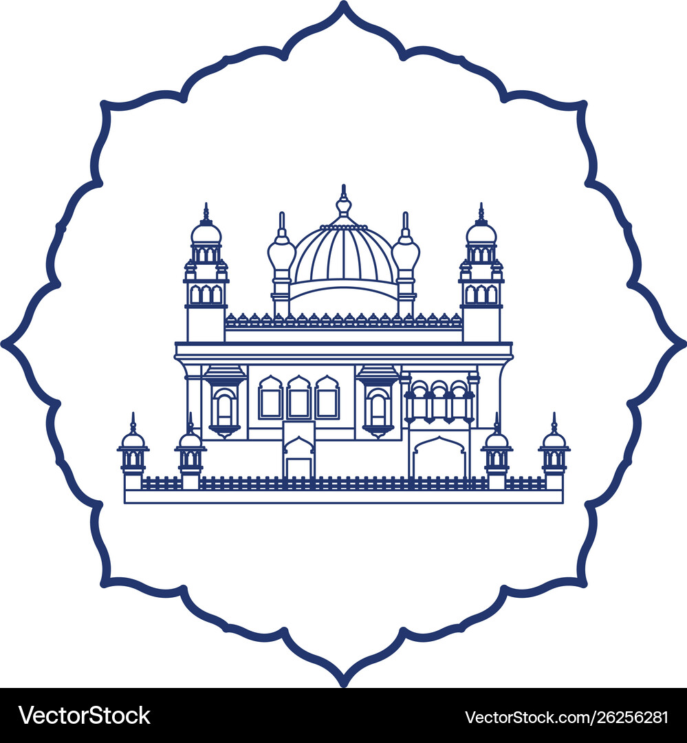 Edification amritsar golden temple and indian Vector Image