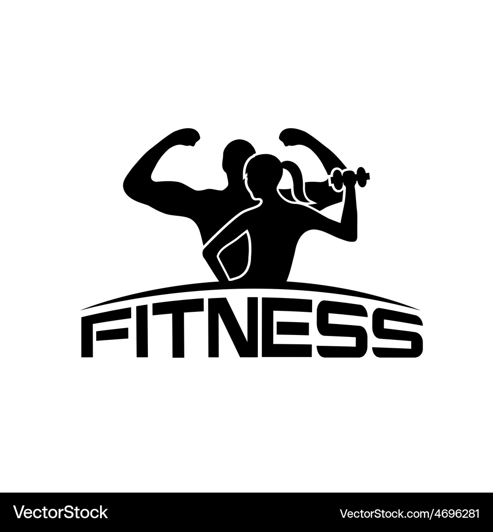 Fitness Couple Silhouette Royalty Free Vector Image