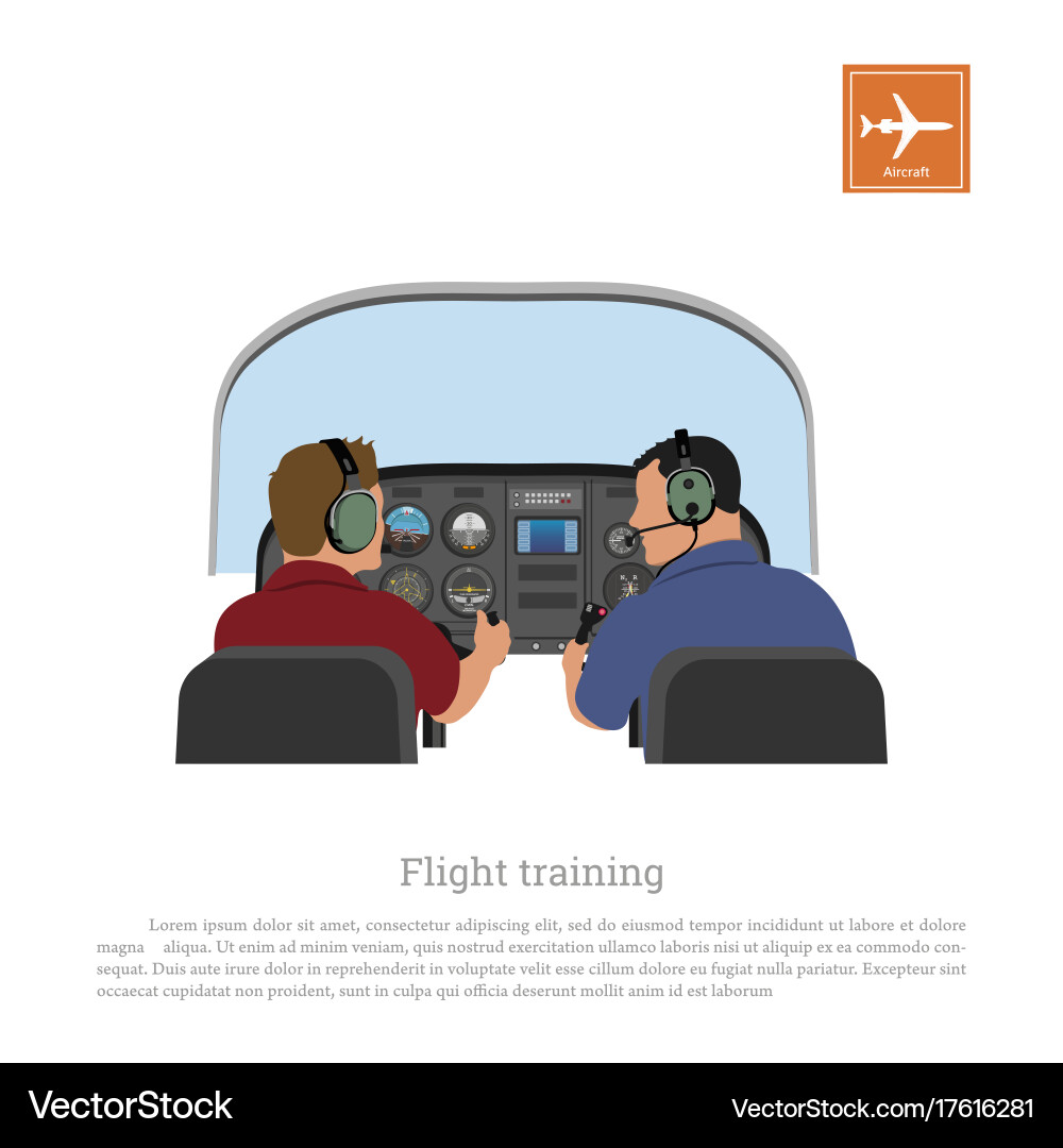 Flight training cabin of the aircraft Royalty Free Vector