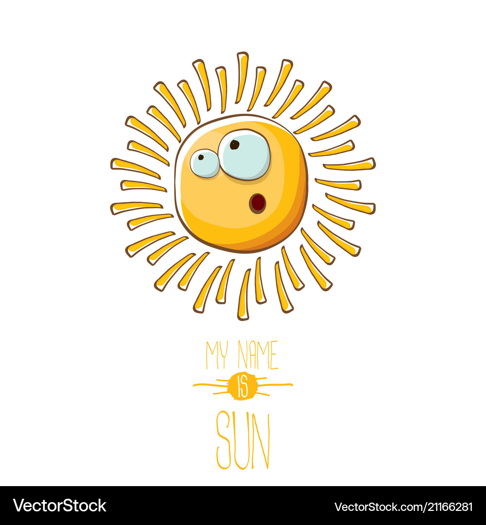 Funky cartoon style summer sun character Vector Image