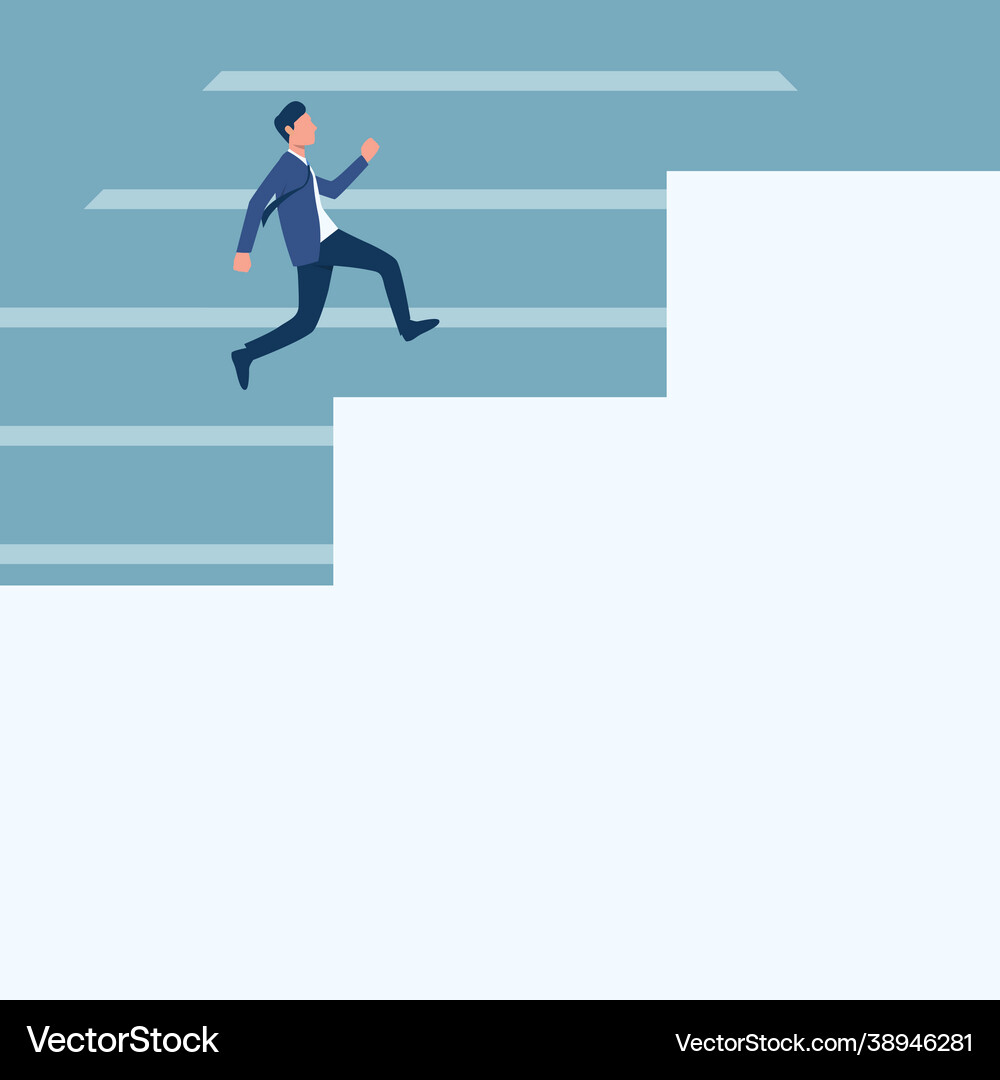 Gentleman in suit drawing running upwards Vector Image