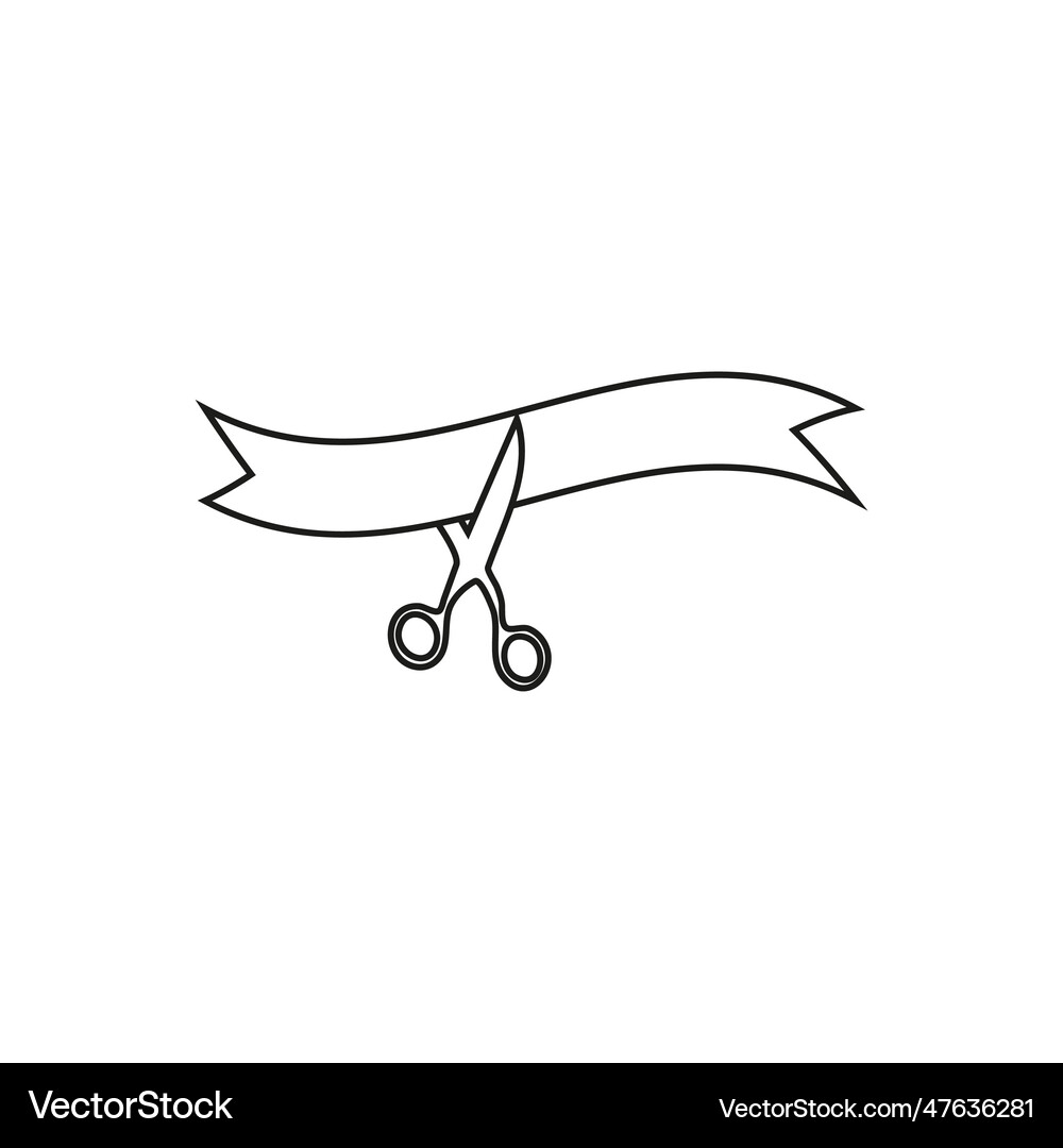 Grand opening symbol ceremony open icon cut Vector Image