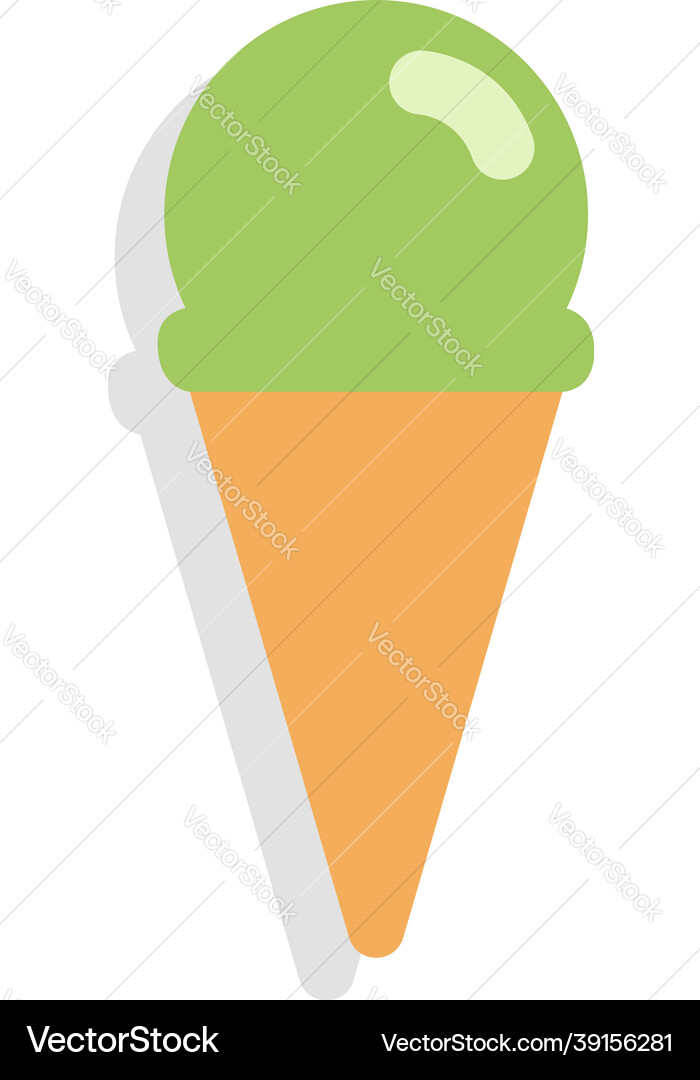 Green gelato icon on white background Royalty Free Vector
