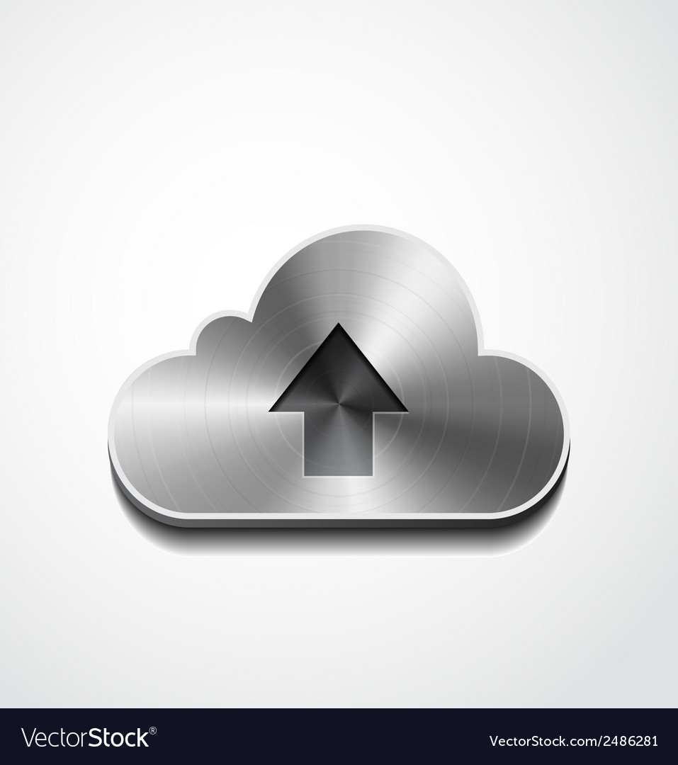 Metal button cloud isolated Royalty Free Vector Image