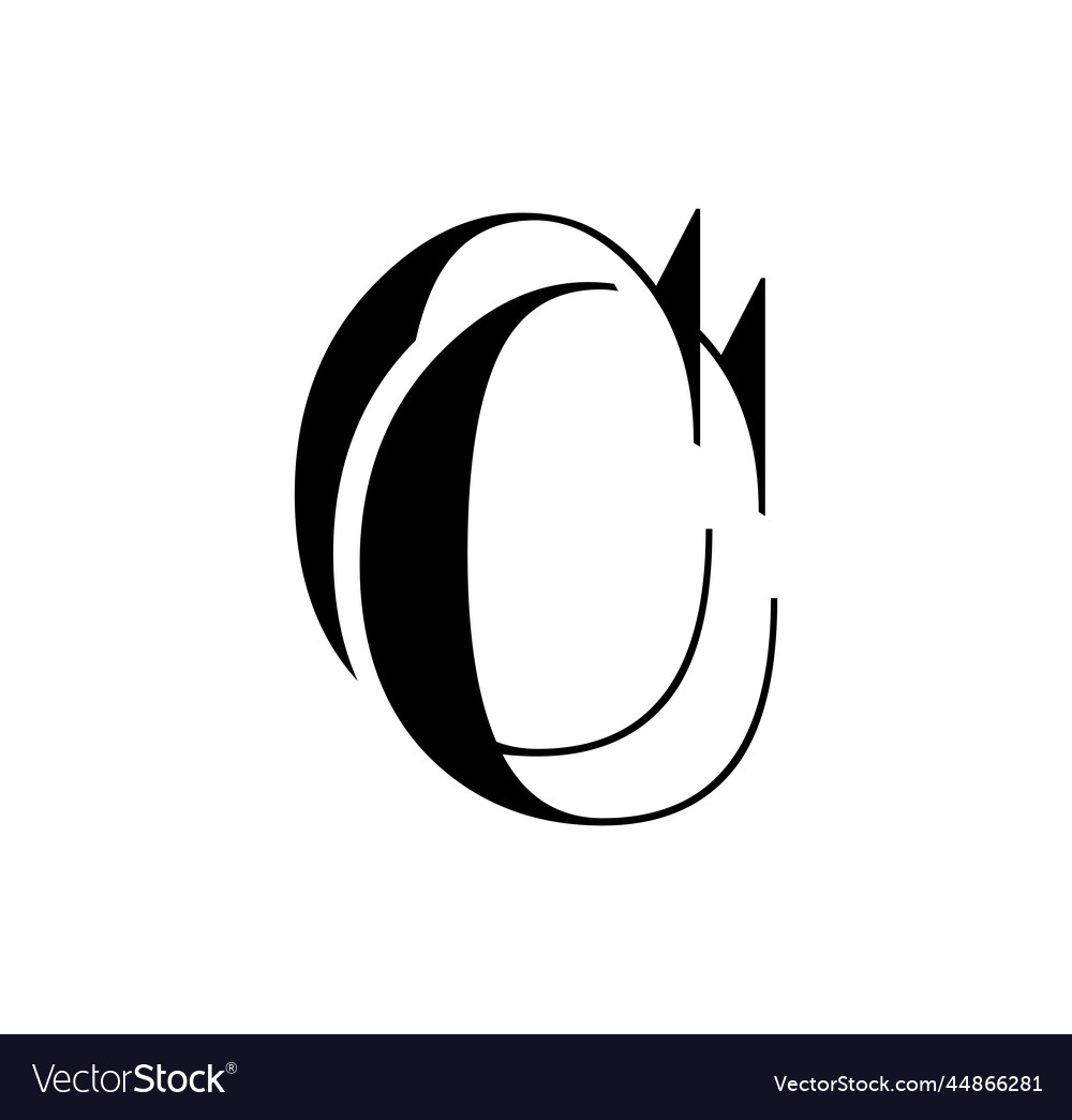 Monogram logo initial letters cc Royalty Free Vector Image