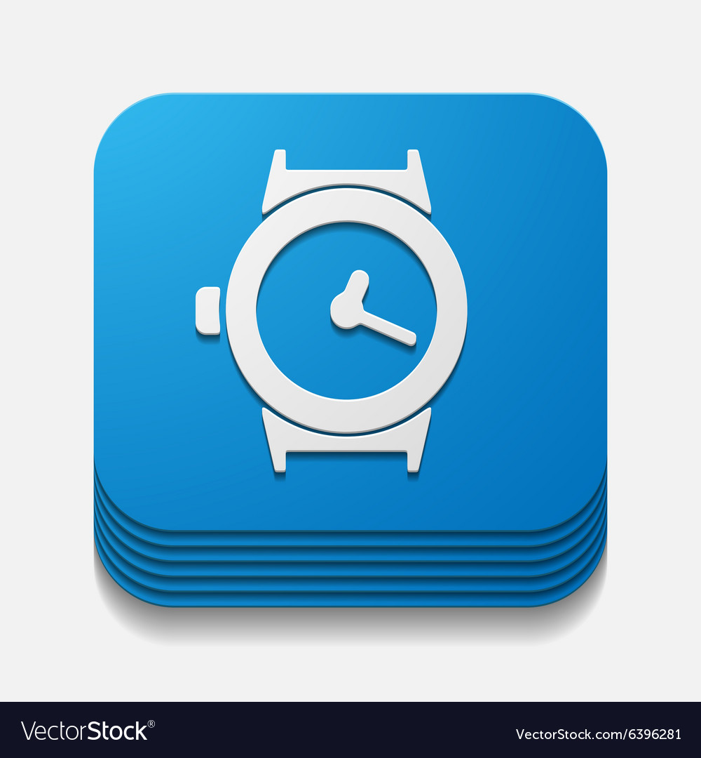 Square button watch Royalty Free Vector Image - VectorStock