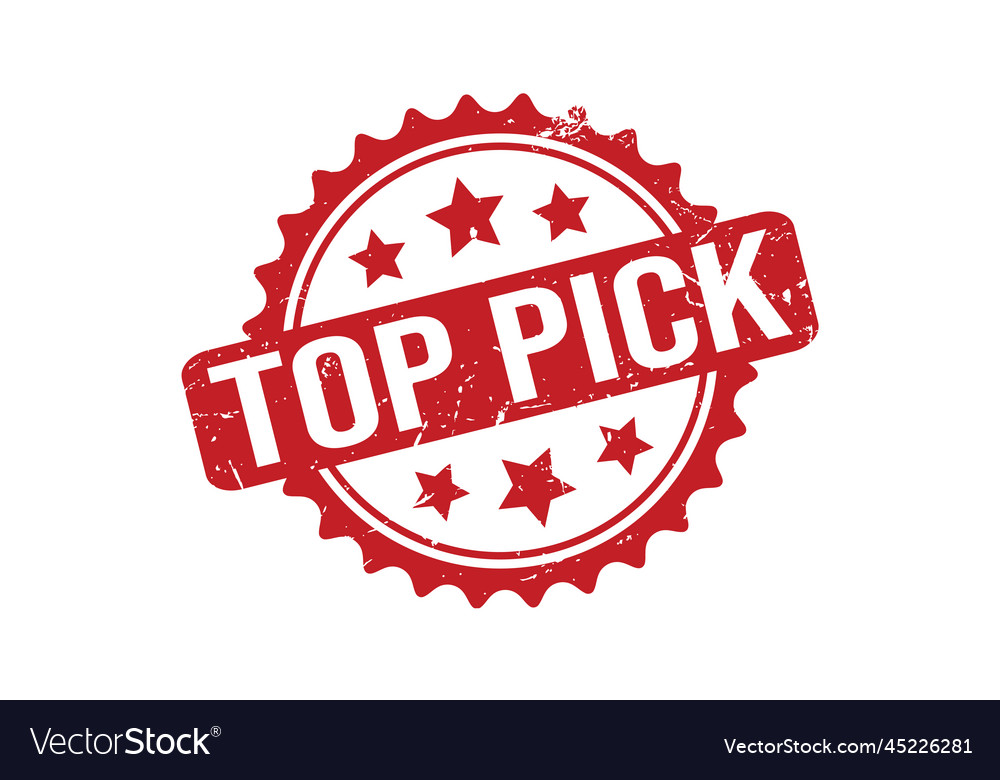 Top pick rubber stamp seal Royalty Free Vector Image