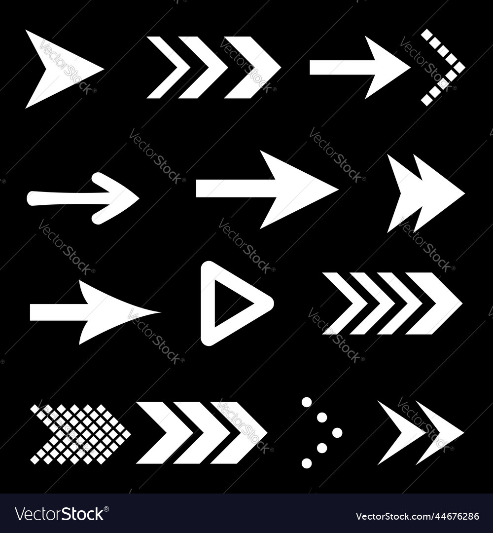 Arrow set Royalty Free Vector Image - VectorStock