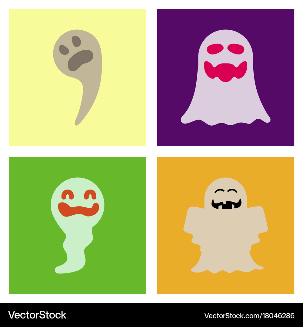 Assembly flat icons halloween ghost Royalty Free Vector