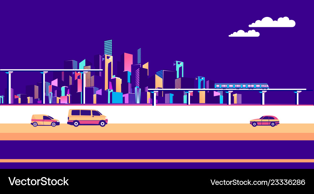 Banner urban landscape traffic Royalty Free Vector Image