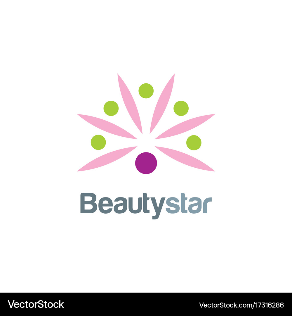 Beauty star flower logo Royalty Free Vector Image