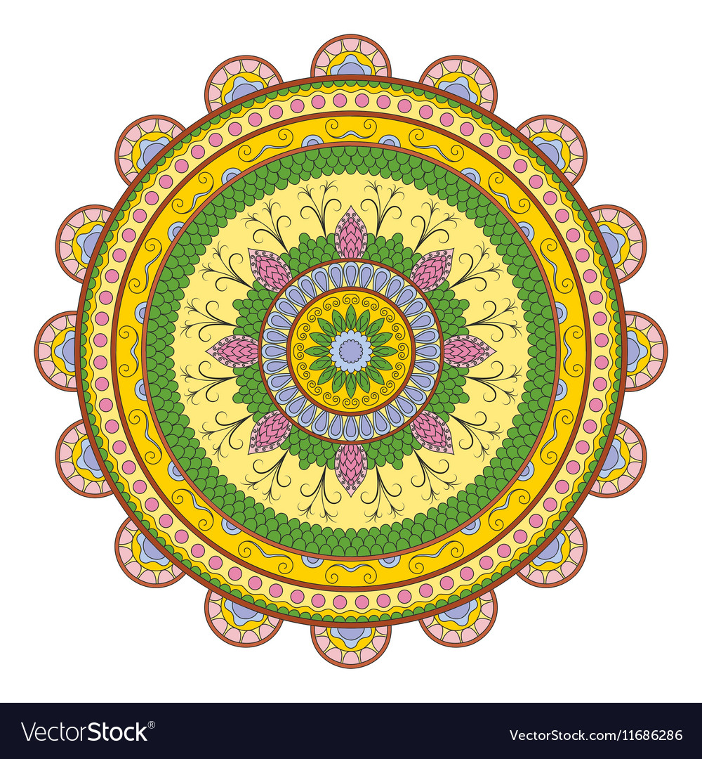 Circle mandala pattern Royalty Free Vector Image
