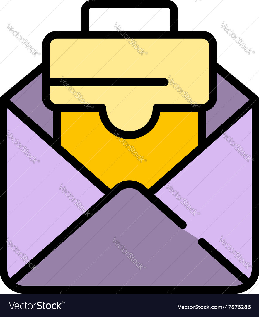 Cv email icon flat Royalty Free Vector Image - VectorStock