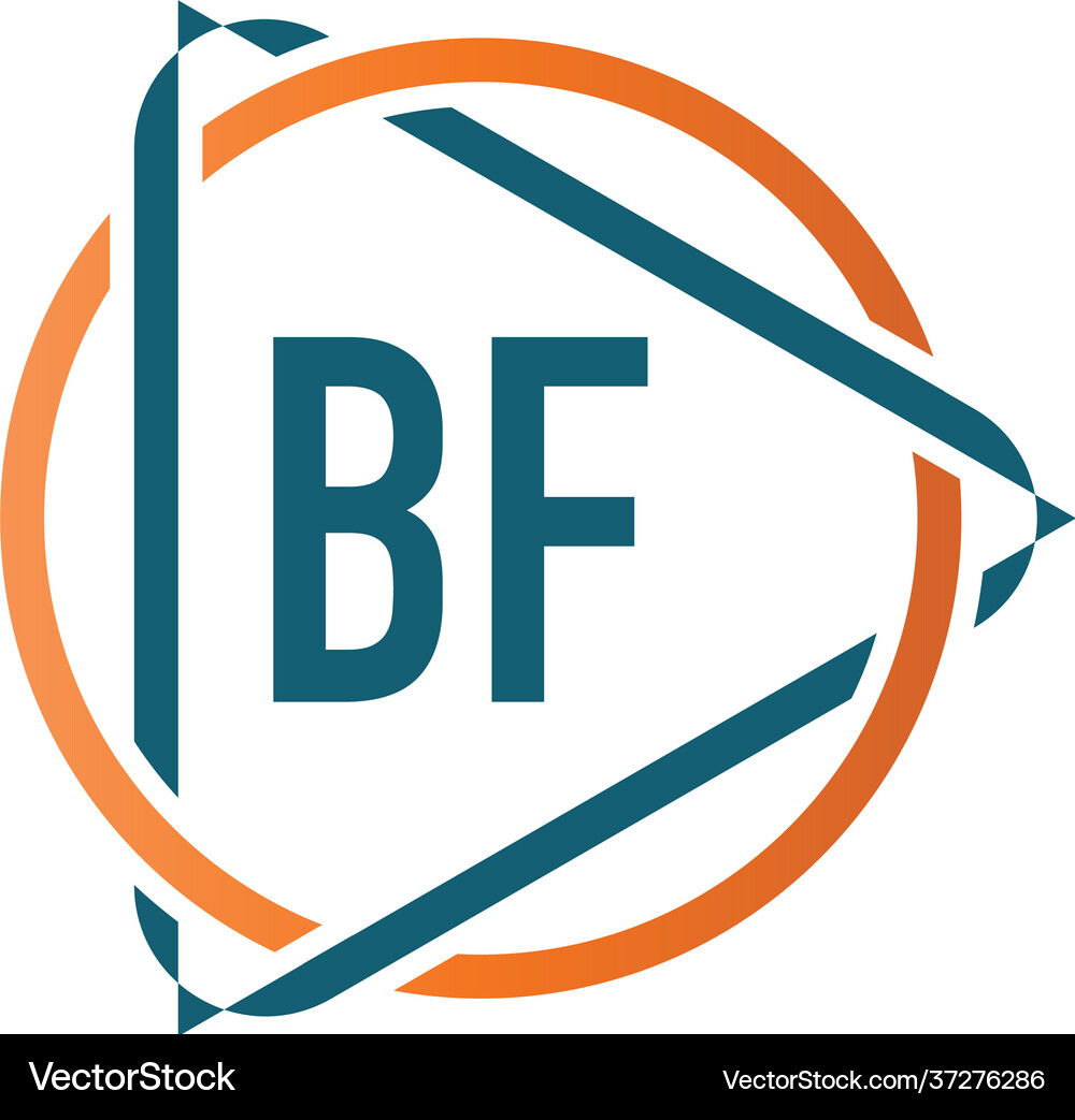 Initial letter bf circle triangle logo design Vector Image