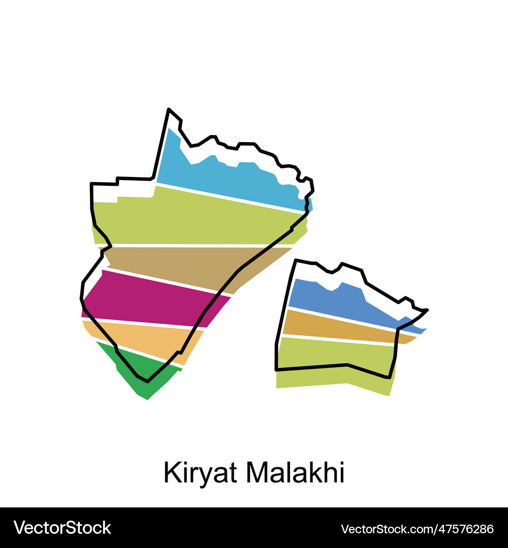 Kiryat malakhi map territory icon israel Vector Image