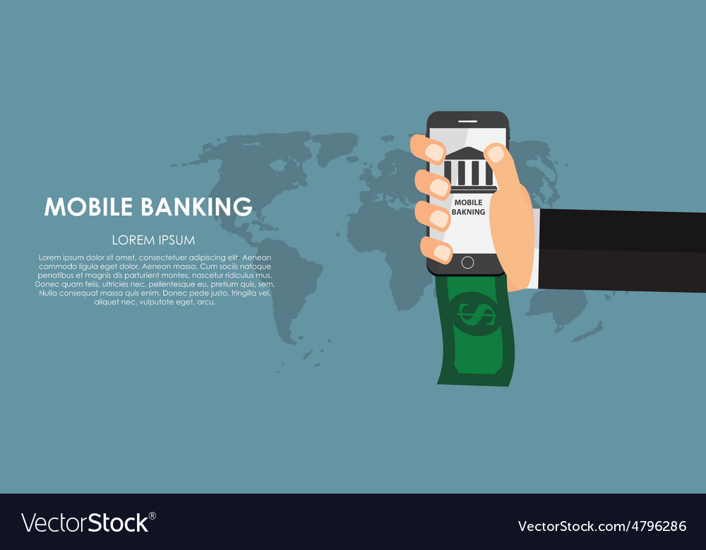 Mobile banking flat computing Royalty Free Vector Image