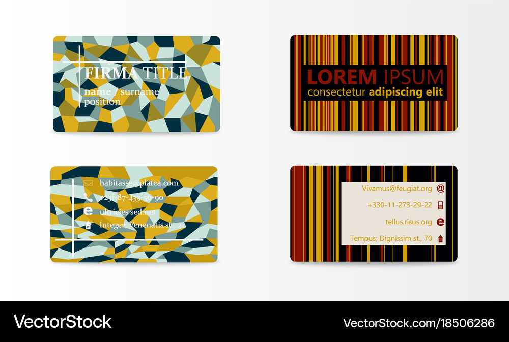 Modern creative and trending business cards set Vector Image