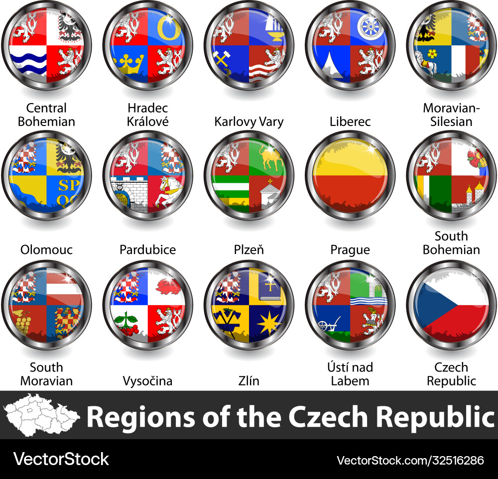 Regions czech republic Royalty Free Vector Image