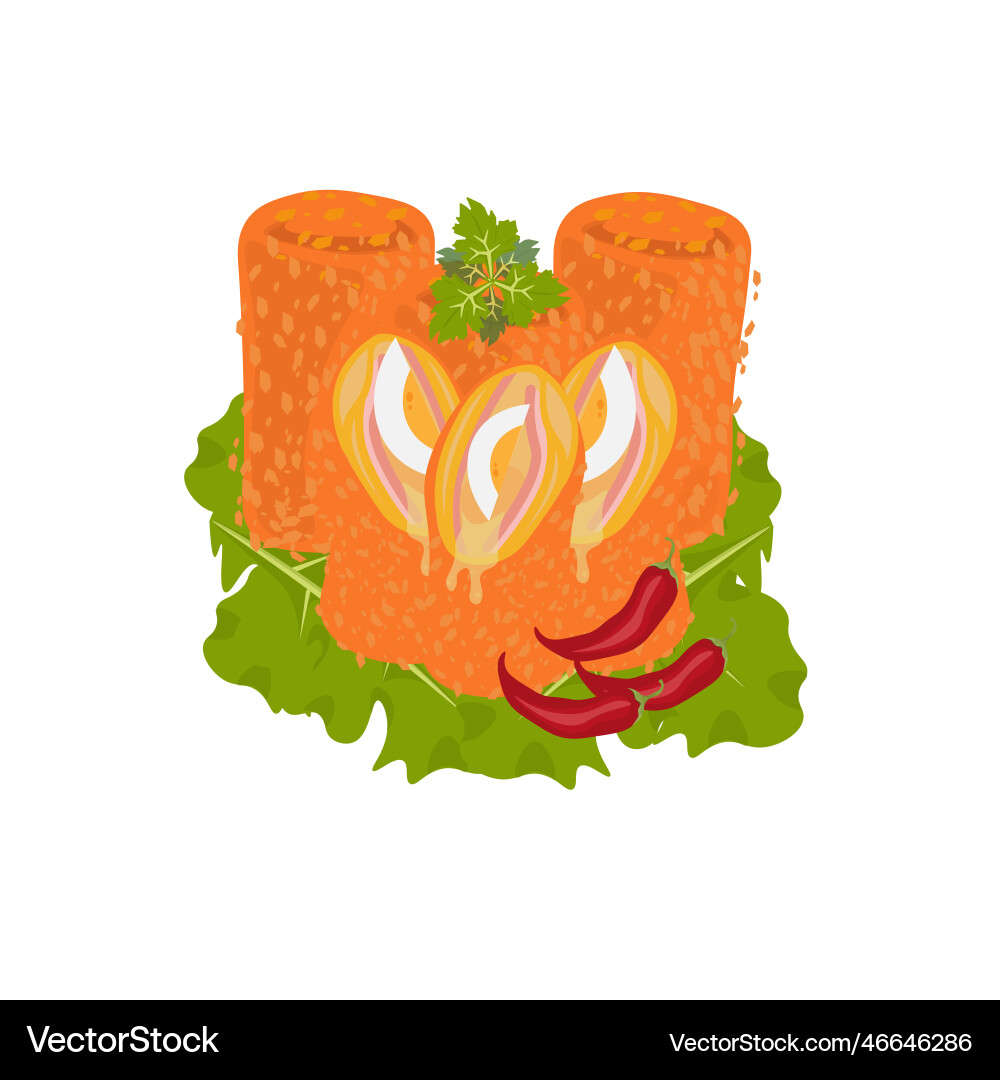 Risol mayo with melting filling Royalty Free Vector Image