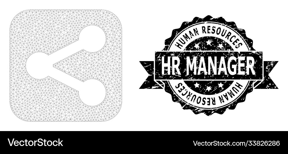 Rubber human resources hr manager ribbon seal Vector Image