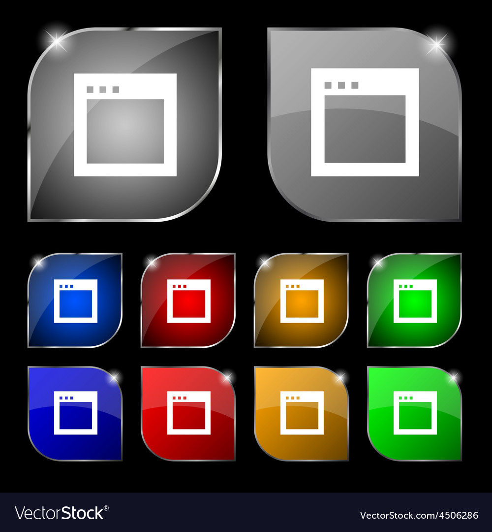 Simple browser window icon sign set of ten Vector Image