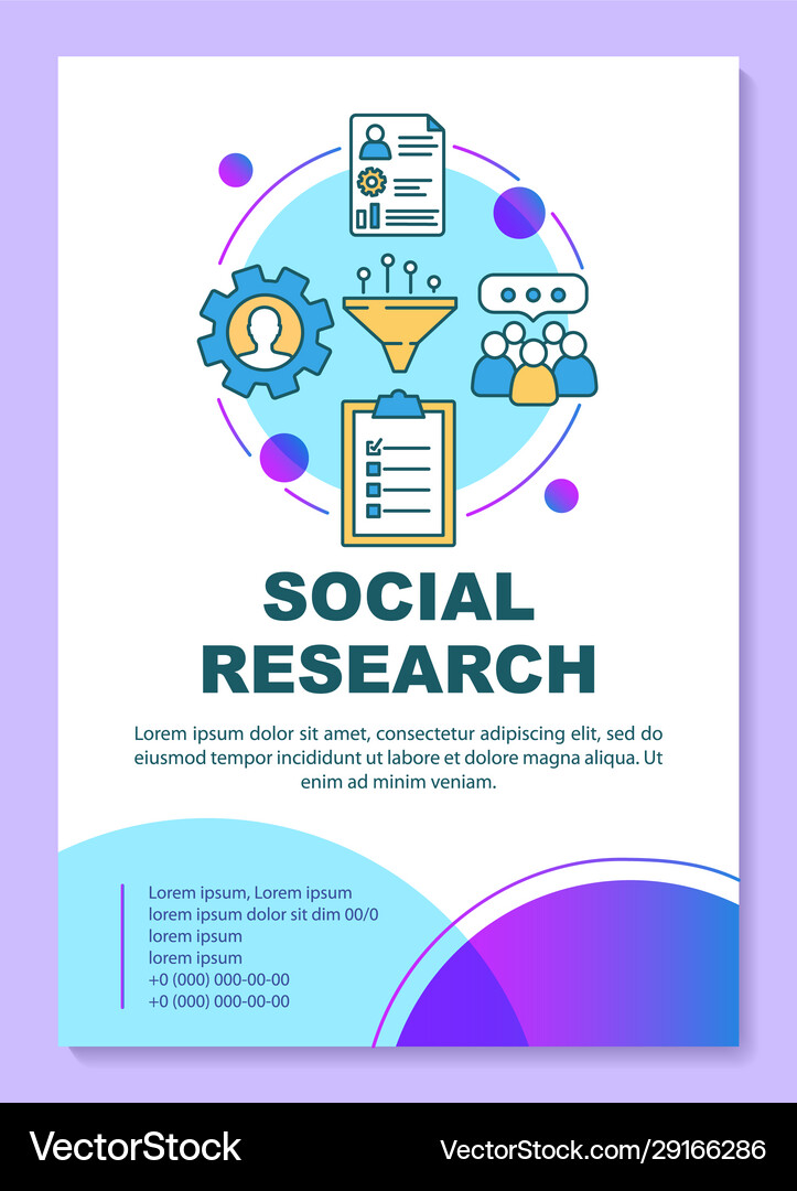 Social research poster template layout social Vector Image