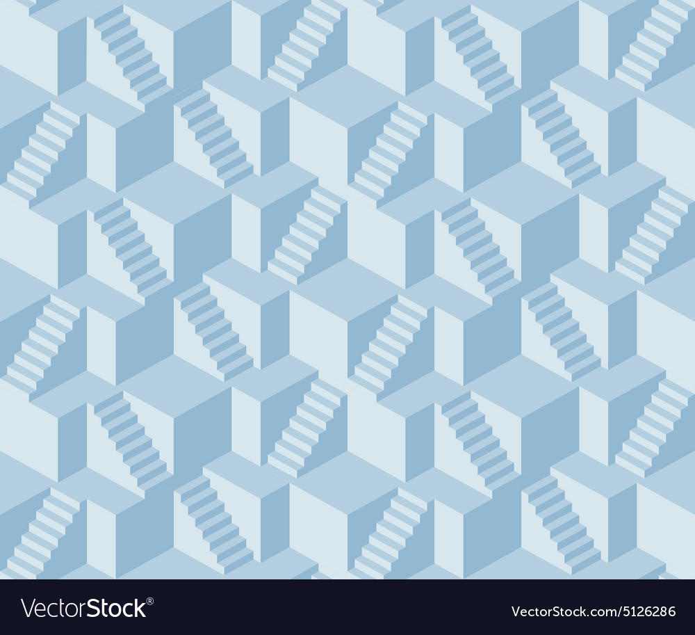 Staircase cube pattern Royalty Free Vector Image