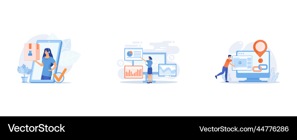 Taking orders by phone store contact center Vector Image