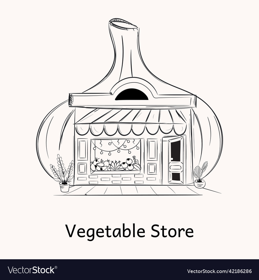 Vegetable store Royalty Free Vector Image - VectorStock