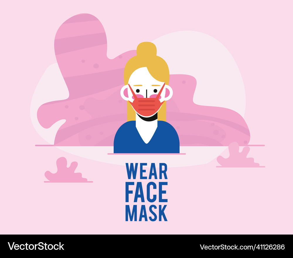 Woman wearing face mask Royalty Free Vector Image