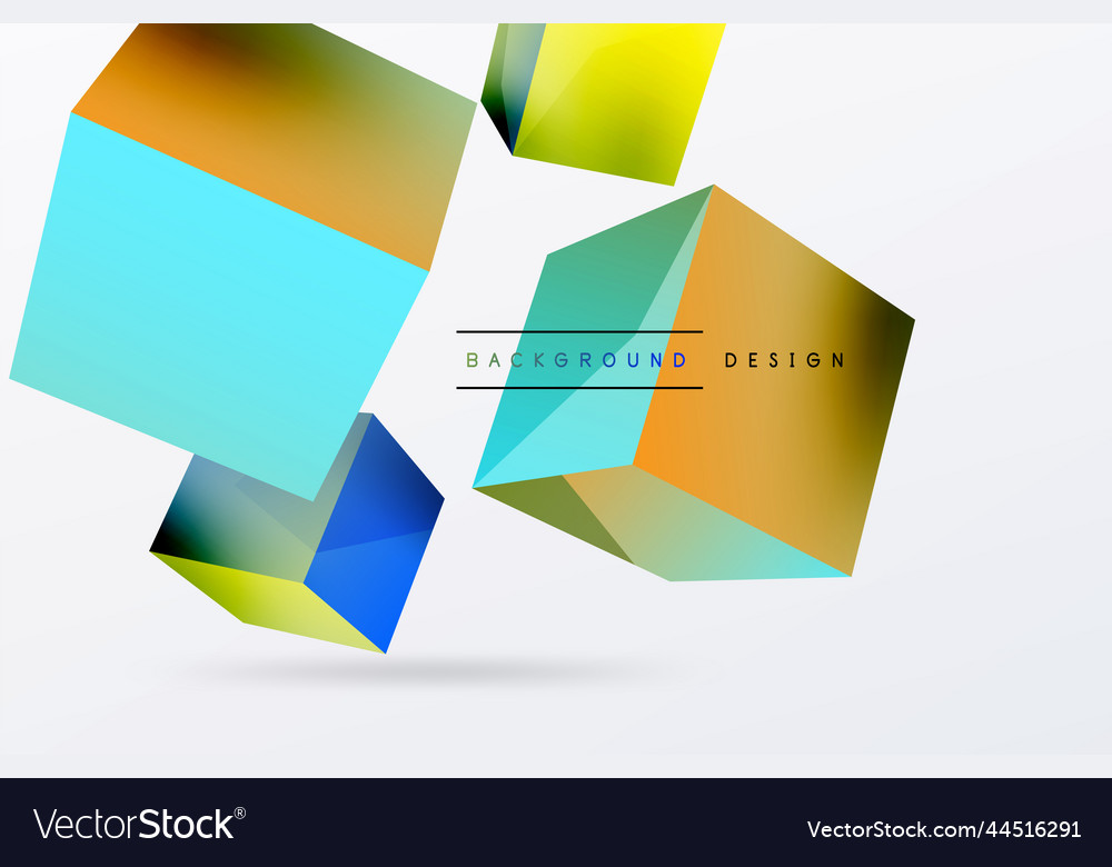 3d cubes abstract background composition Vector Image