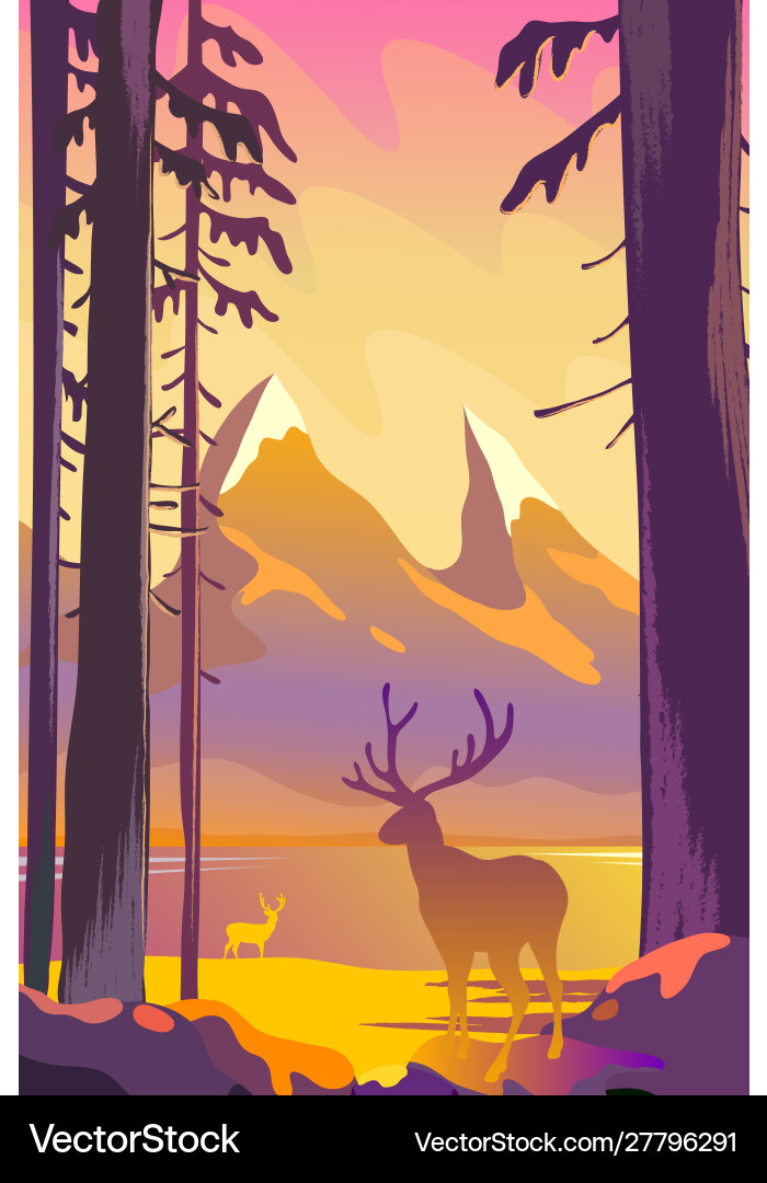 Beautiful autumn landscape flat design concept Vector Image