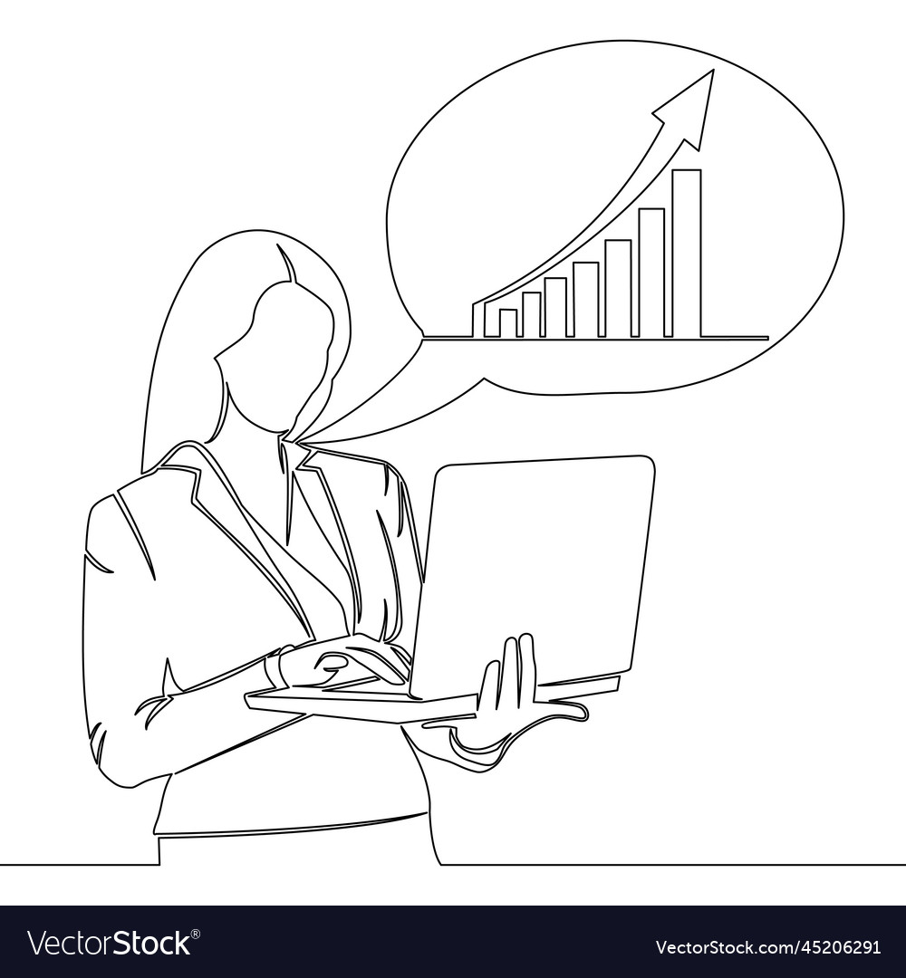 Businesswoman Analyzing Data Charts Royalty Free Vector