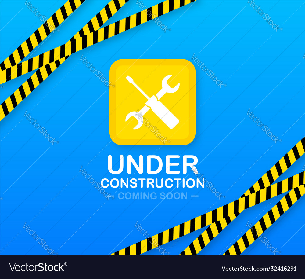 Construction Website Page - Under Development Vector Image