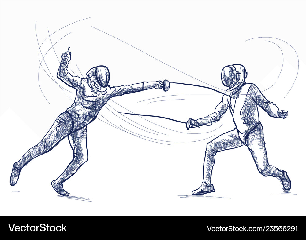 Fencing - an hand drawn freehand Royalty Free Vector Image