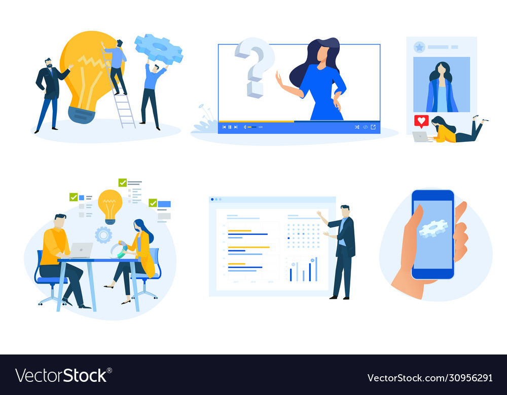 Flat design concept icons collection Royalty Free Vector