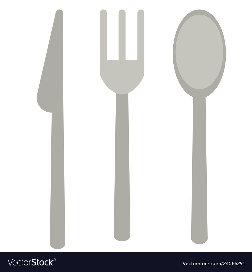 Flatware flat on white Royalty Free Vector Image